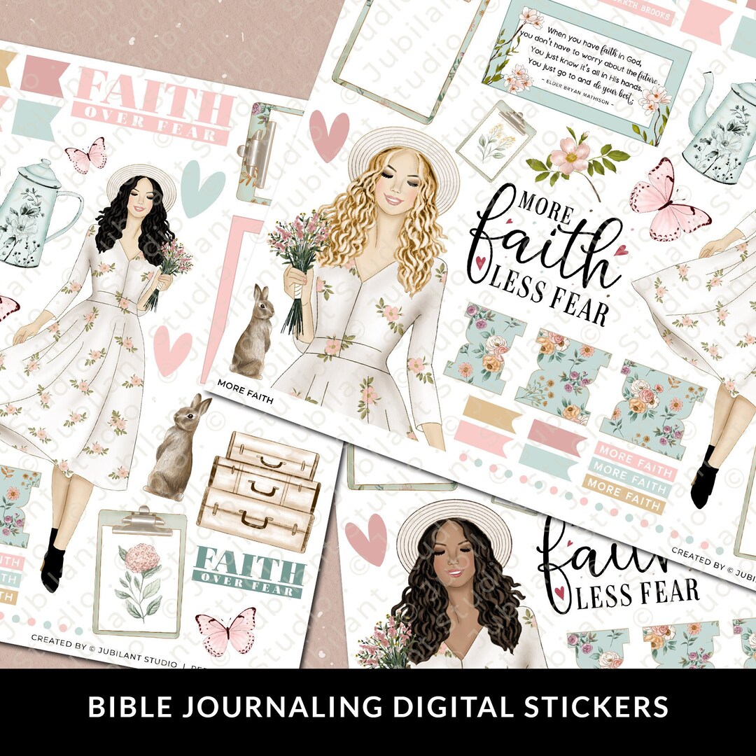 More Faith Bible Journaling Stickers Printable, Diversity, Christian ...