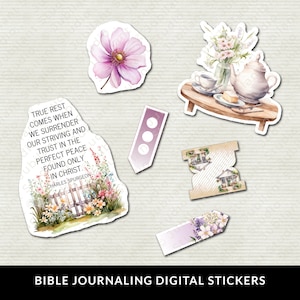 Divine Rest Bible Journaling Printable Sticker Sheet, Journal Supplies ...