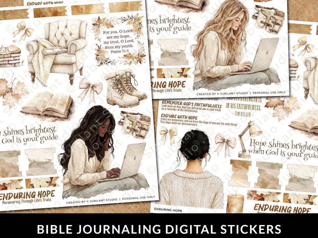 Enduring Hope Bible Journaling Stickers Printable, Diversity, Christian ...