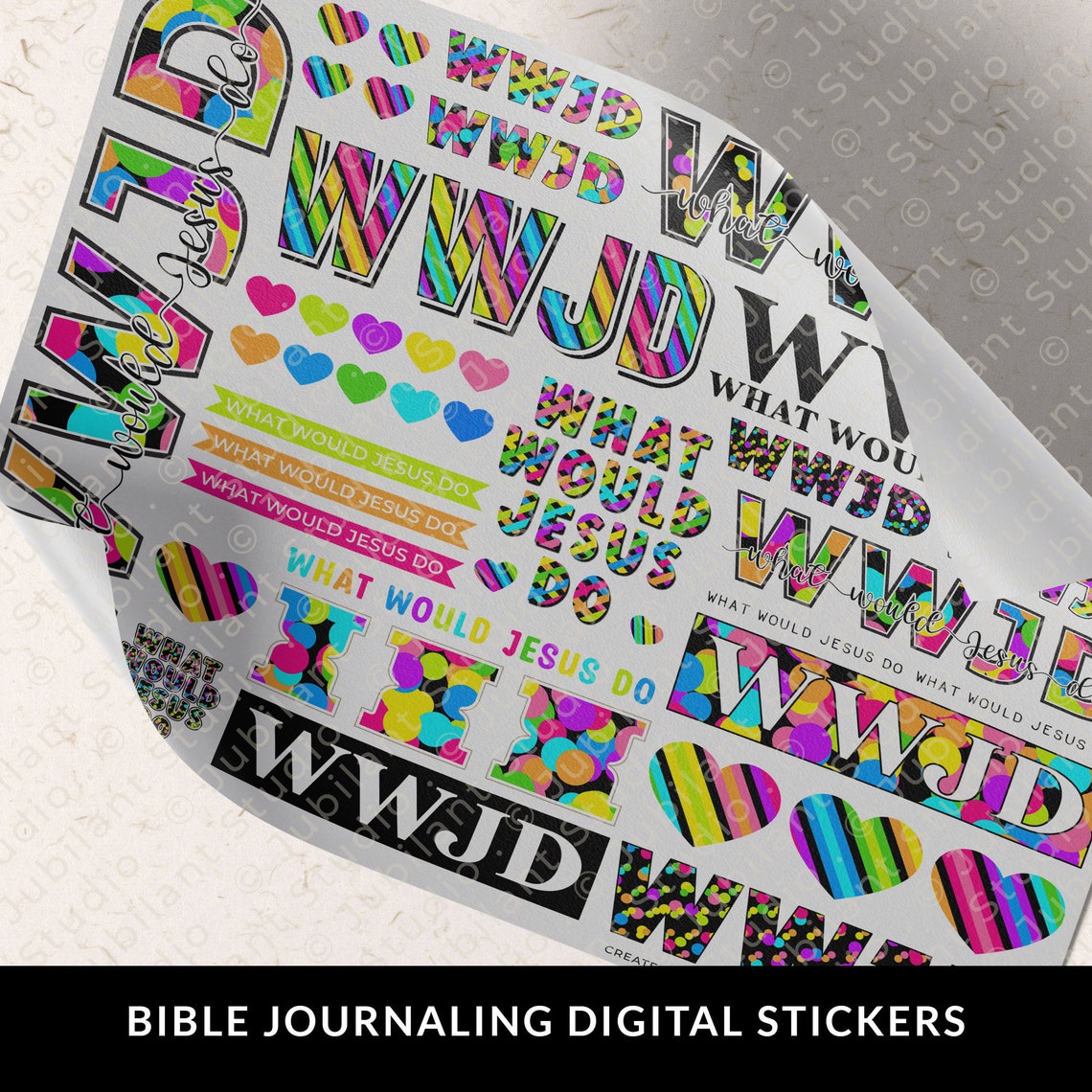 WWJD Bible Journaling Stickers Printable WWJD Bible Tabs - Etsy