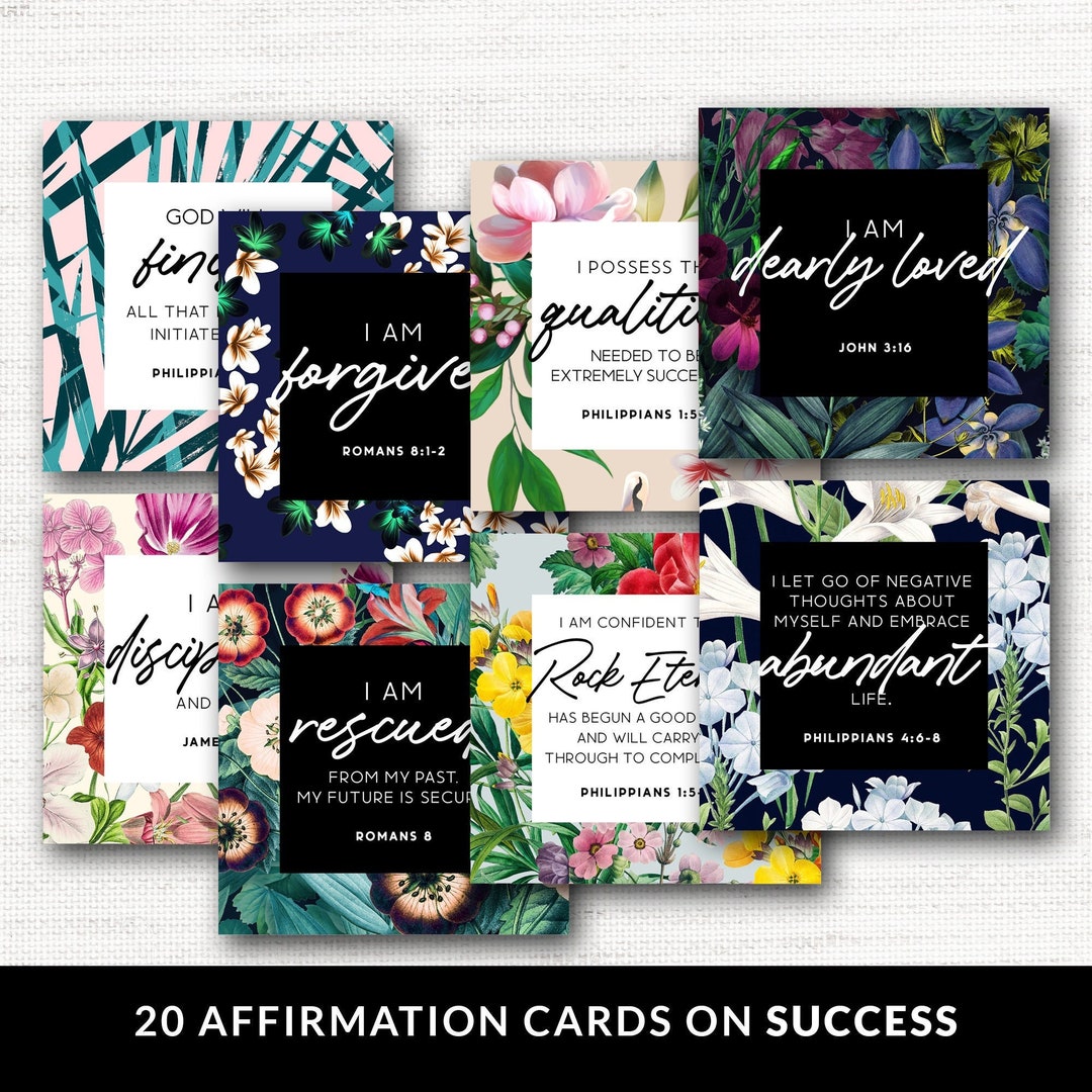 20 Affirmation Cards on Success | Christian Scripture Prayer Cards ...