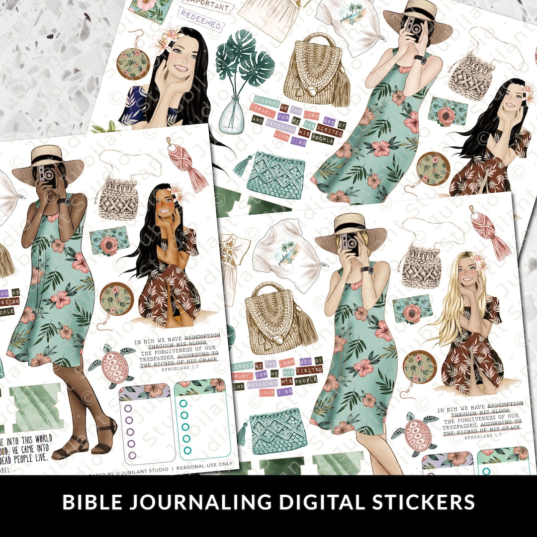 Redeemed Bible Journaling Stickers Printable, Diversity, Christian ...