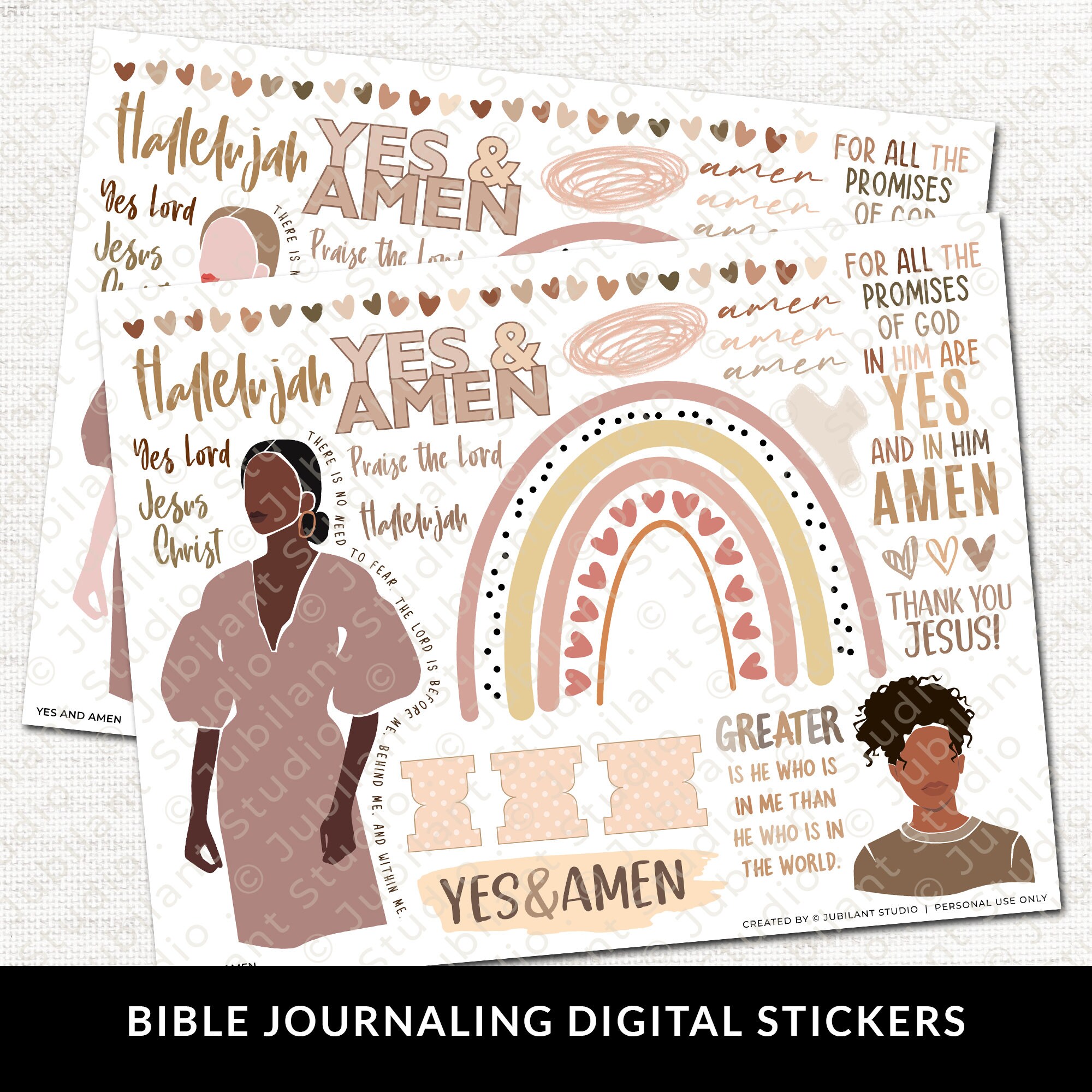 Yes and Amen, Bible Journaling Stickers Printable, Diversity, Christian ...