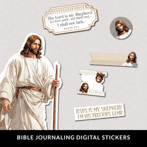 Psalm 23 Bible Journaling Stickers Printable, Christian Faith, Bible ...
