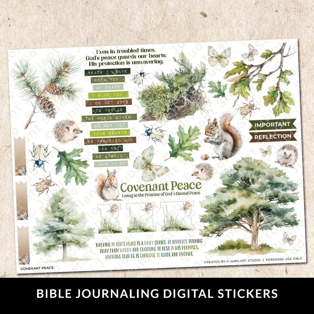 Covenant Peace Bible Journaling Stickers Printable, Christian, Bible ...