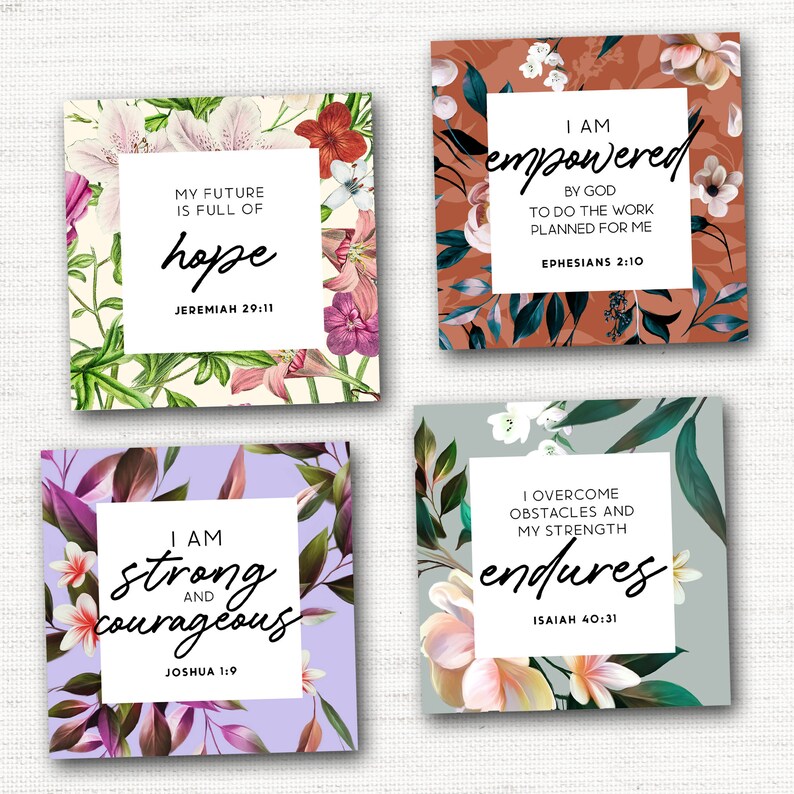 20 Affirmation Cards on Success | Christian Scripture Prayer Cards ...
