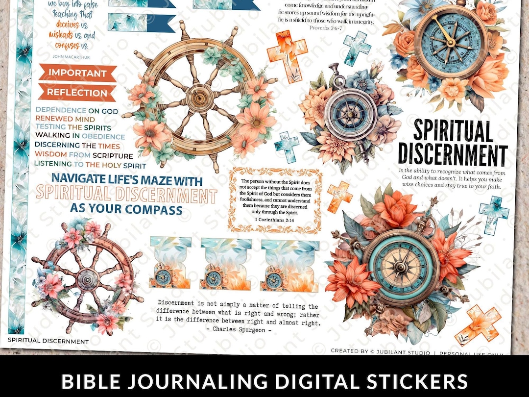 Spiritual Discernment Bible Journaling Stickers Printable, Christian ...