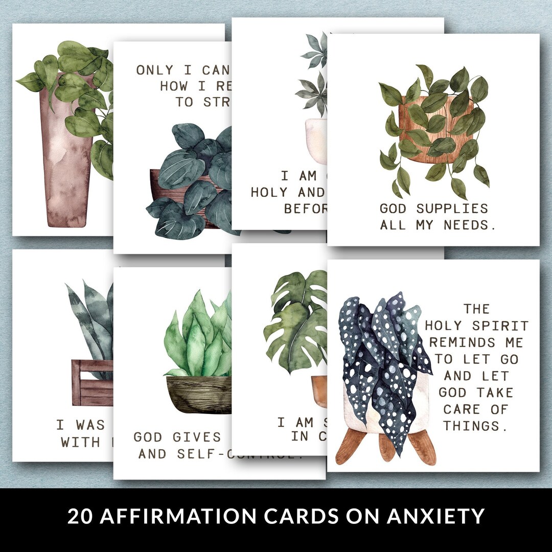 20 Affirmation Cards on Anxiety | Christian Scripture Prayer Cards ...