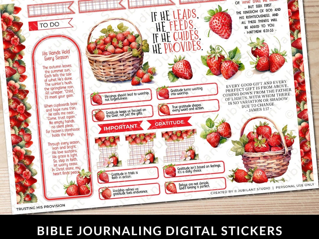 Trusting His Provision Bible Journaling Stickers Printable, Christian ...