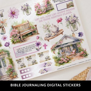 Divine Rest Bible Journaling Printable Sticker Sheet, Journal Supplies ...