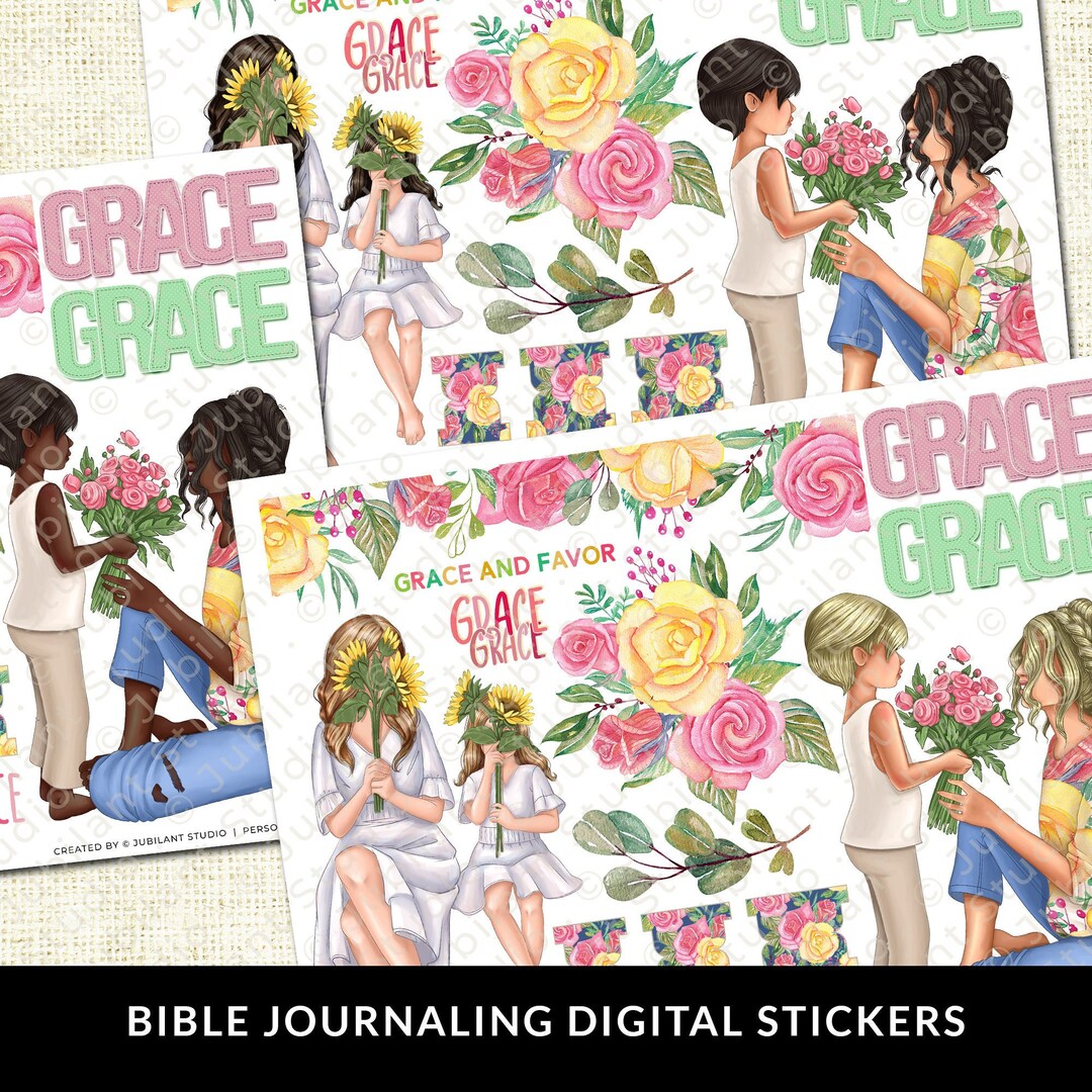 Filled With Grace, Bible Journaling Stickers Printable, Diversity ...