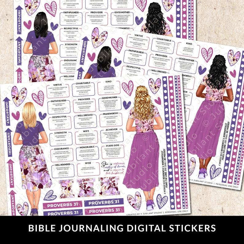 The Proverbs 31 Woman Bible Journaling Stickers Printable, Diversity ...
