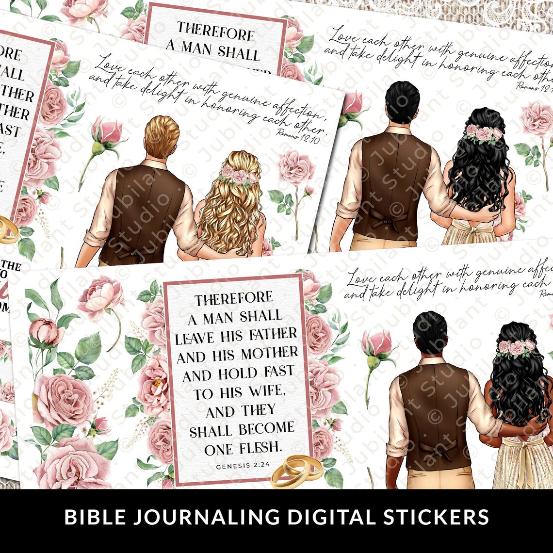 Two Shall Become One Bible Journaling Printable Sticker Sheet, Journal ...