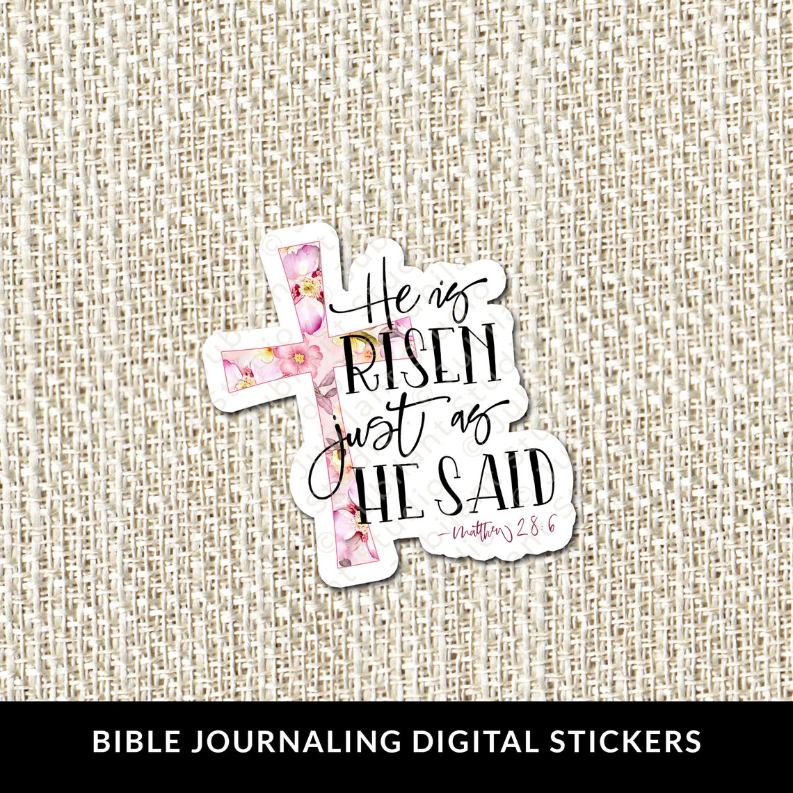 He is Risen Easter Bible Journaling Printable Sticker Sheet, Journal ...