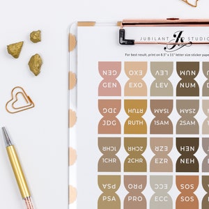 Neutral Boho Bible Tabs, Printable Bible Journaling Stickers, Digital ...