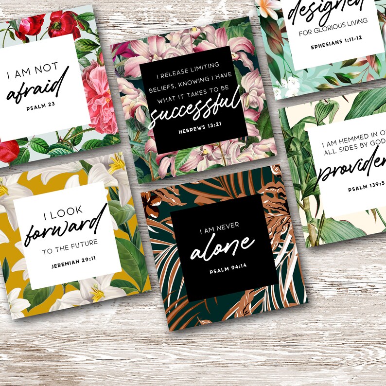 20 Affirmation Cards on Success | Christian Scripture Prayer Cards ...