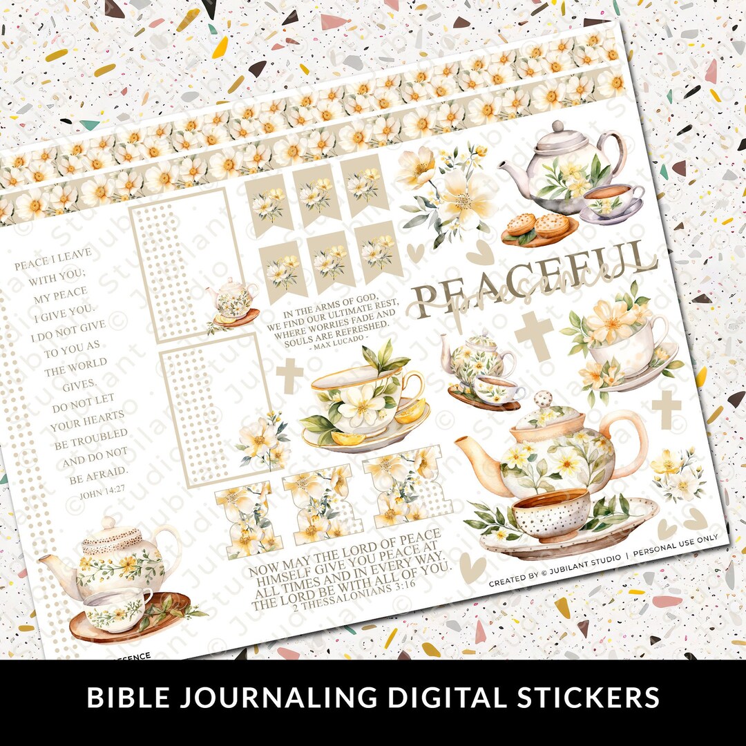 Peaceful Presence Bible Journaling Printable Sticker Sheet, Journal ...