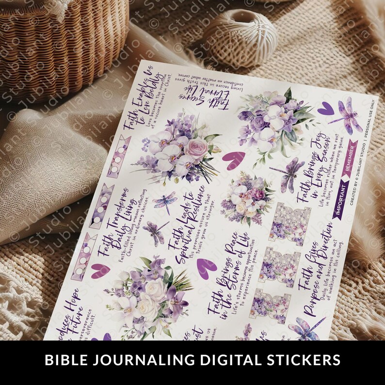 Faith in Christ Bible Journaling Stickers Printable, Bible Tabs ...
