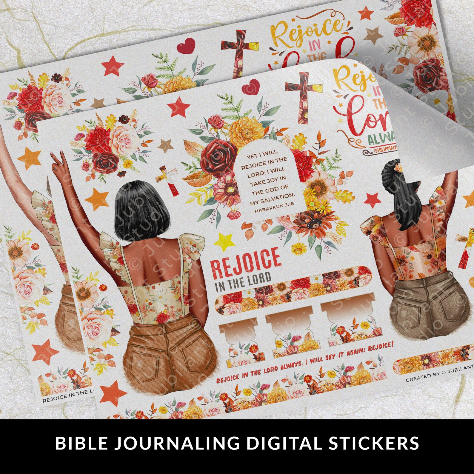 Rejoice in the Lord Bible Journaling Stickers Printable, Diversity ...