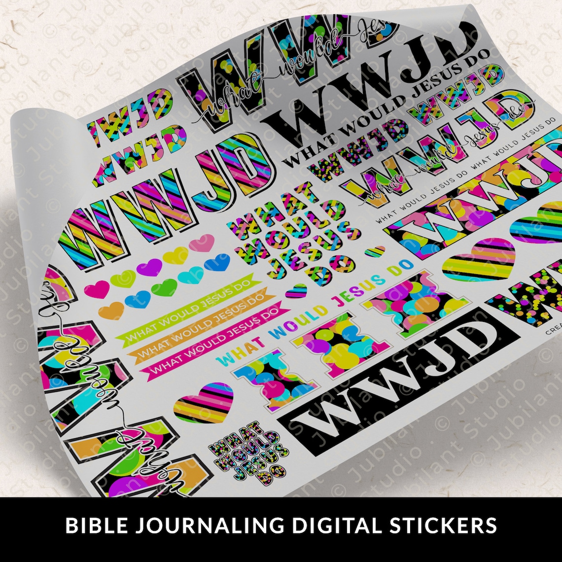 WWJD Bible Journaling Stickers Printable WWJD Bible Tabs - Etsy