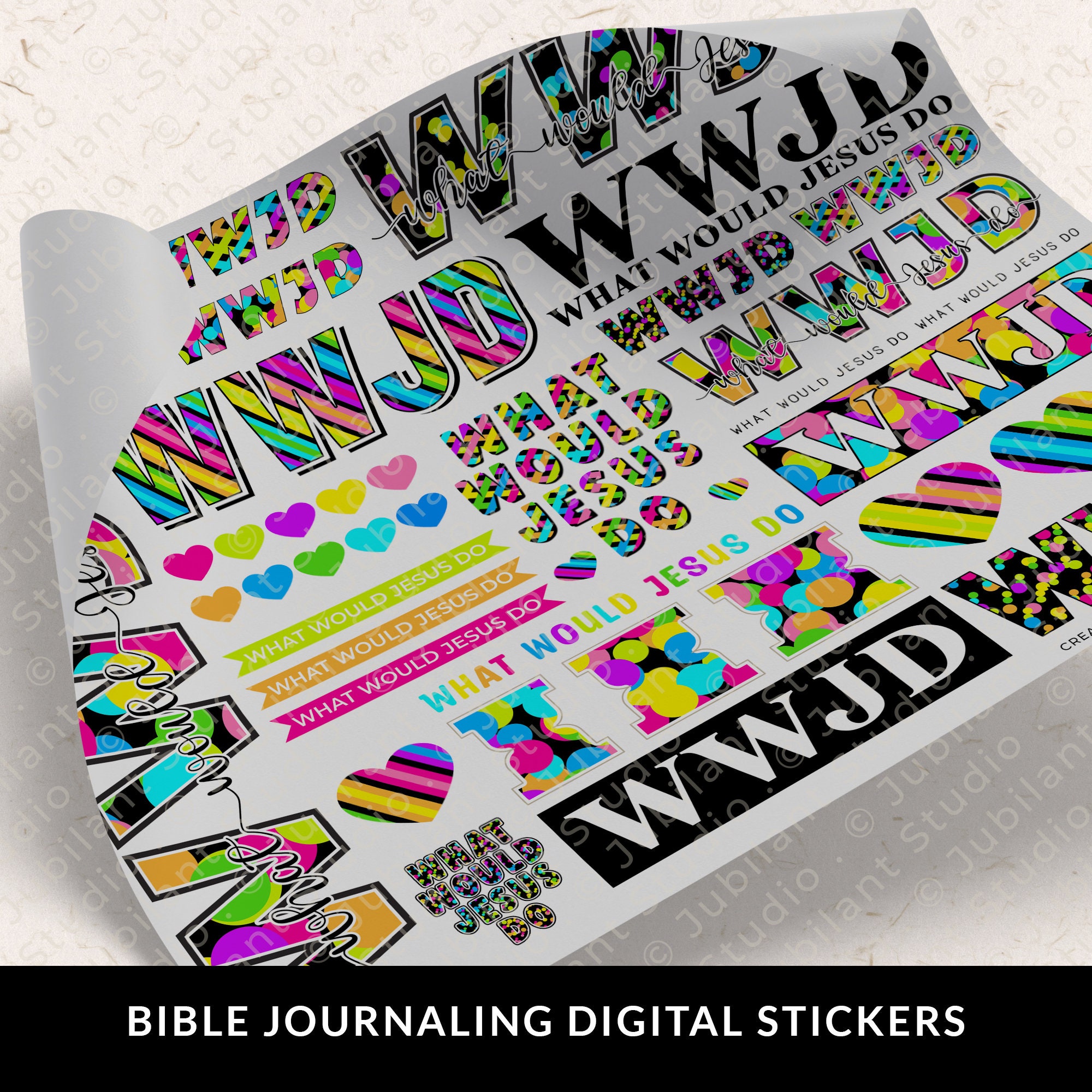 WWJD Bible Journaling Stickers Printable WWJD Bible Tabs - Etsy