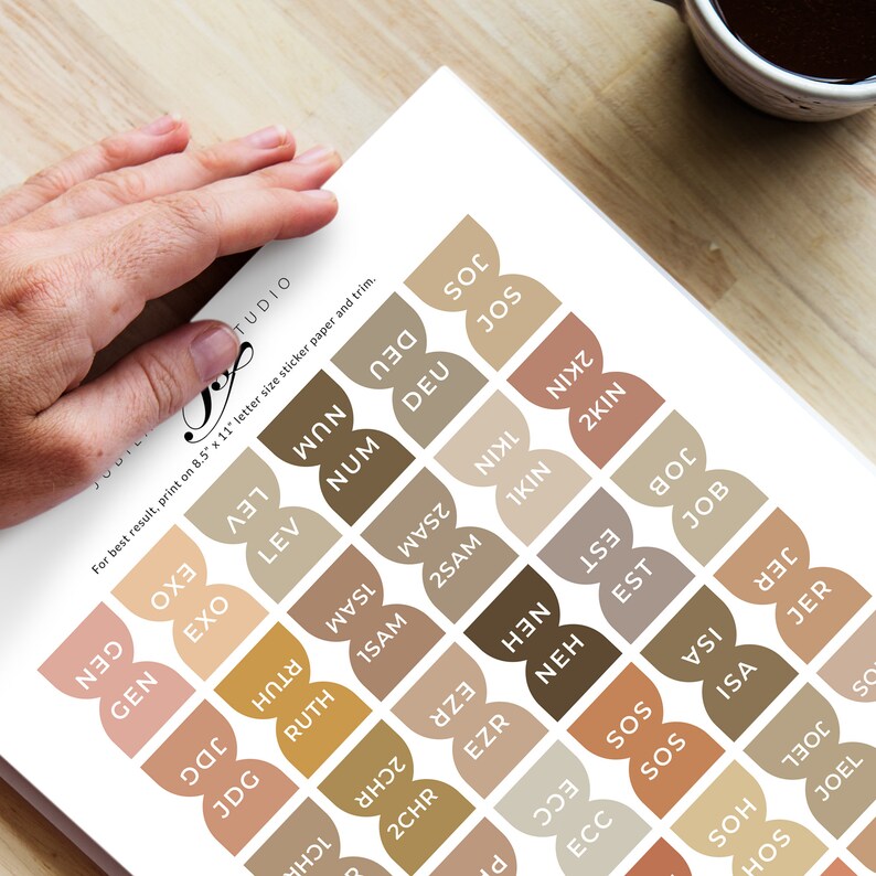 Neutral Boho Bible Tabs Printable Bible Journaling Stickers | Etsy