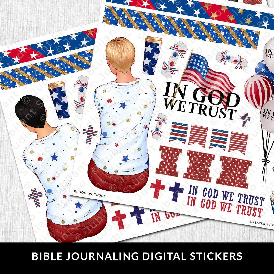 In God We Trust Bible Journaling Stickers Printable - Etsy