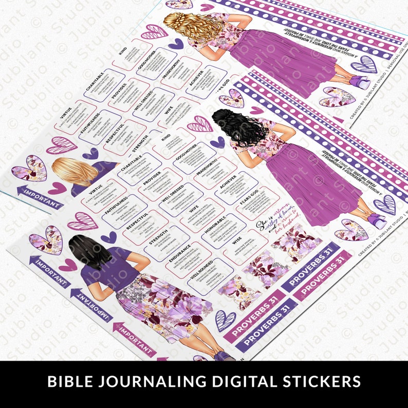 The Proverbs 31 Woman Bible Journaling Stickers Printable - Etsy