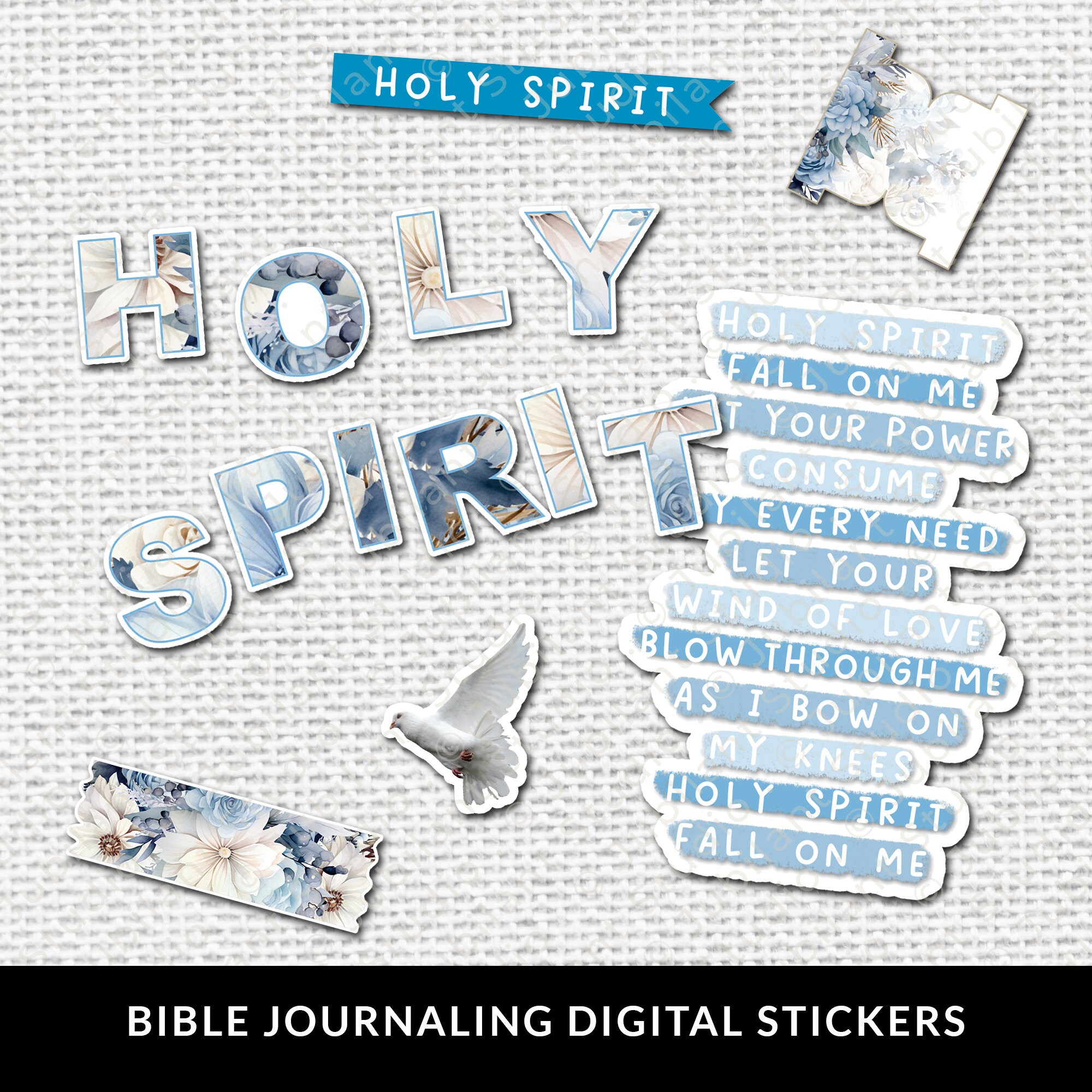 Holy Spirit Fall on Me, Pentecost, Bible Journaling Stickers Printable ...