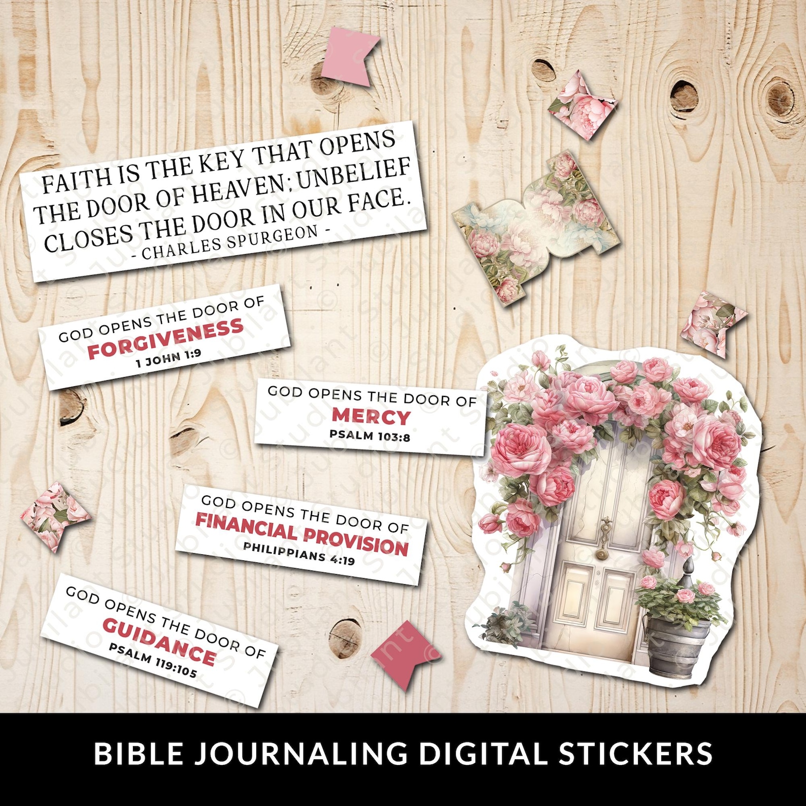 God's Open Doors Bible Journaling Stickers Printable, Christian Faith ...