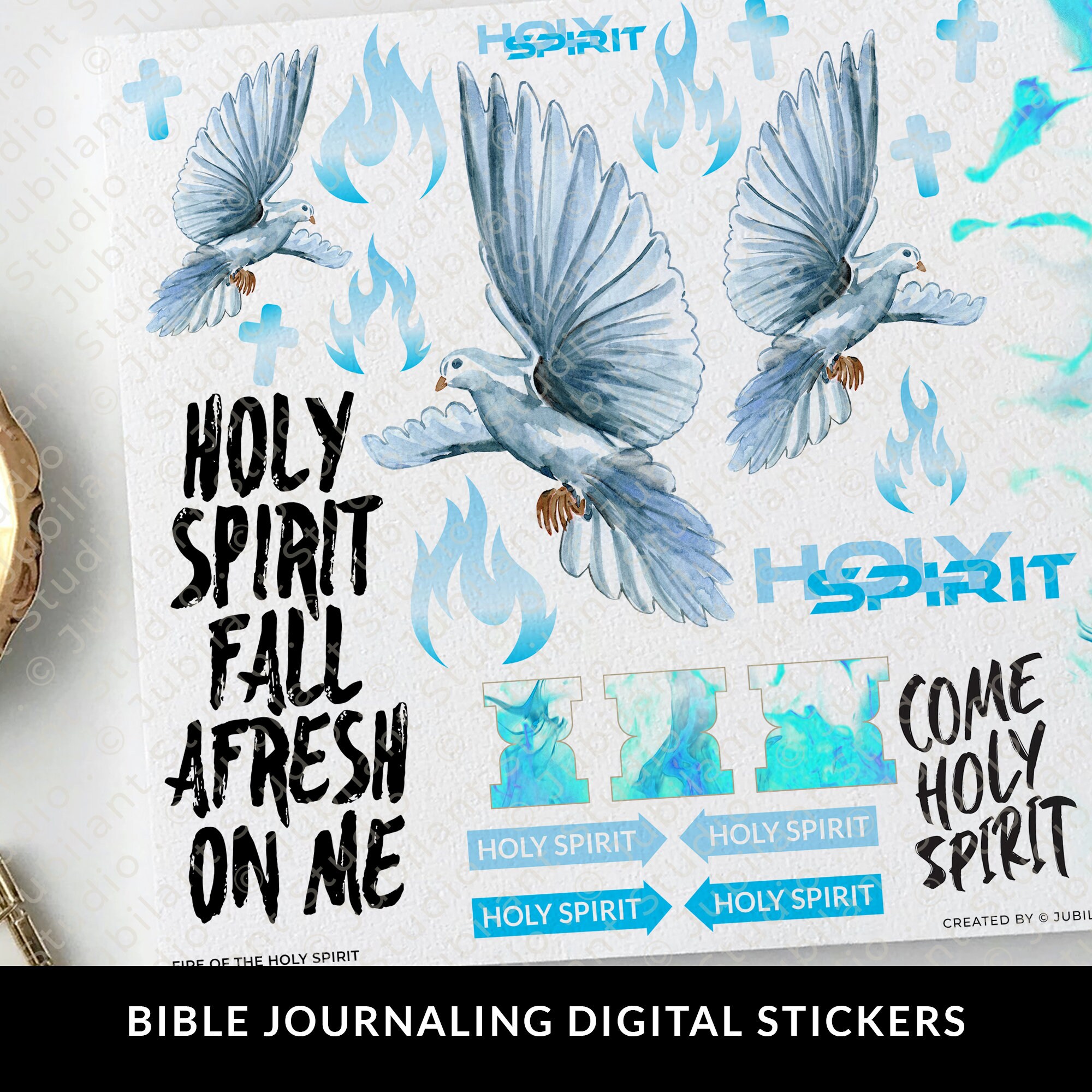 Fire of the Holy Spirit Pentecost Bible Journaling Stickers - Etsy