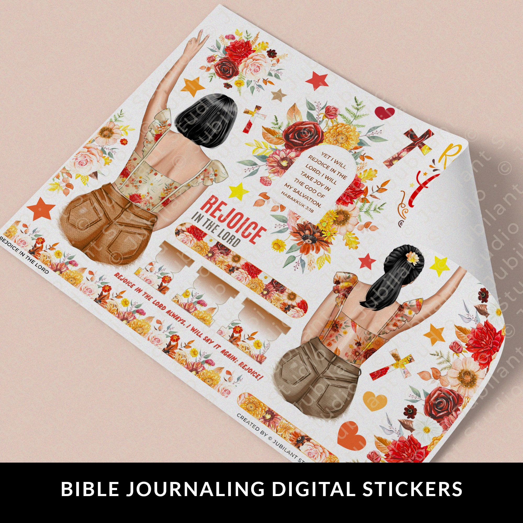 Rejoice in the Lord Bible Journaling Stickers Printable, Diversity ...
