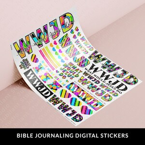 WWJD Bible Journaling Stickers Printable, WWJD, Bible Tabs, Christian ...