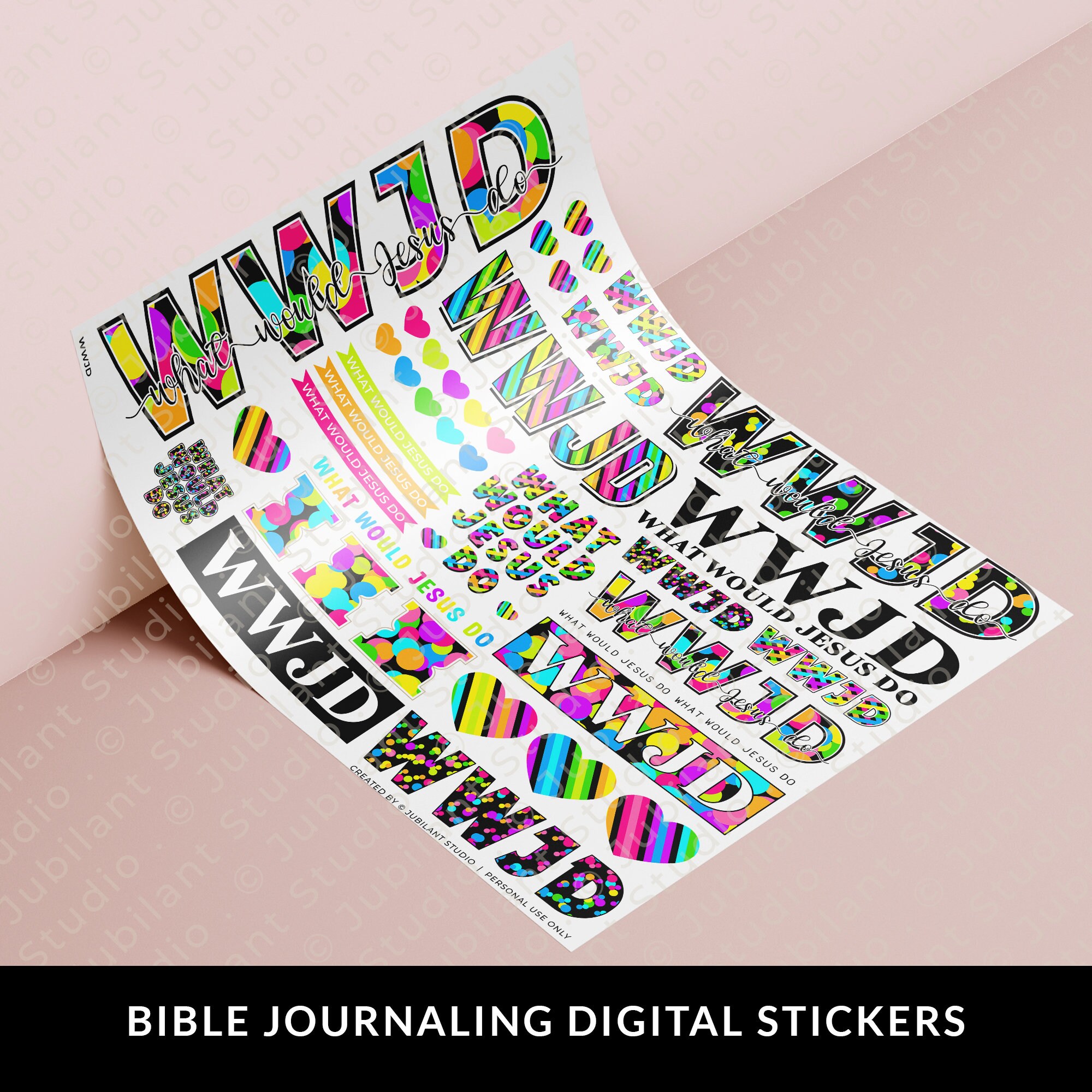 WWJD Bible Journaling Stickers Printable WWJD Bible Tabs - Etsy