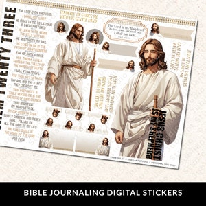 Psalm 23 Bible Journaling Stickers Printable, Christian Faith, Bible ...