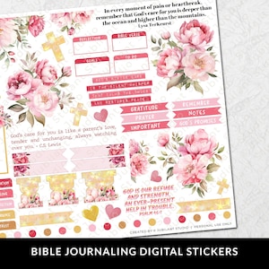 Divine Care Bible Journaling Stickers Printable, Faith Journal ...