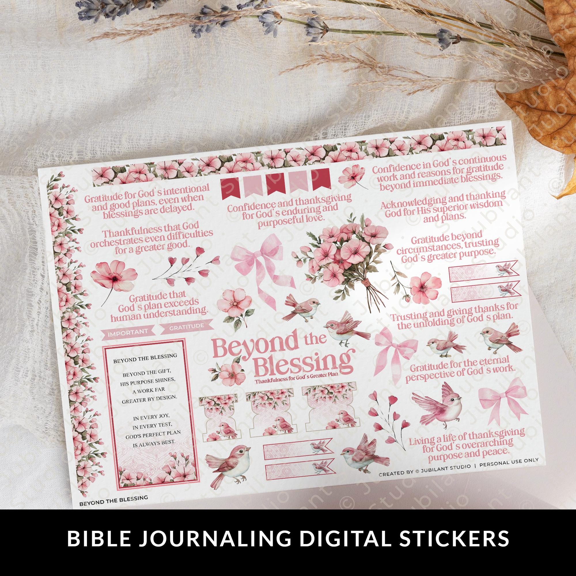 Beyond the Blessing Bible Journaling Stickers Printable, Christian ...