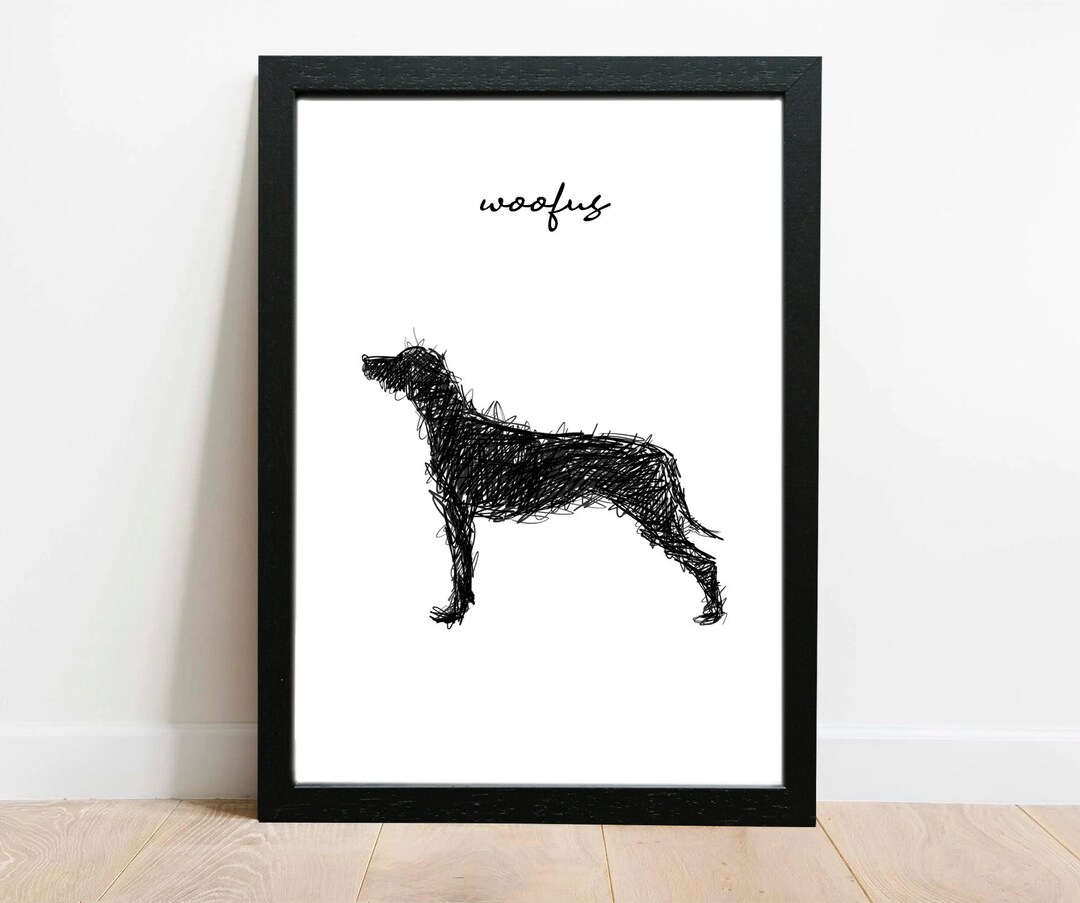 Sketch Doodle Dog Portrait, Scribble Dog Portrait Colourful Custom Dog ...