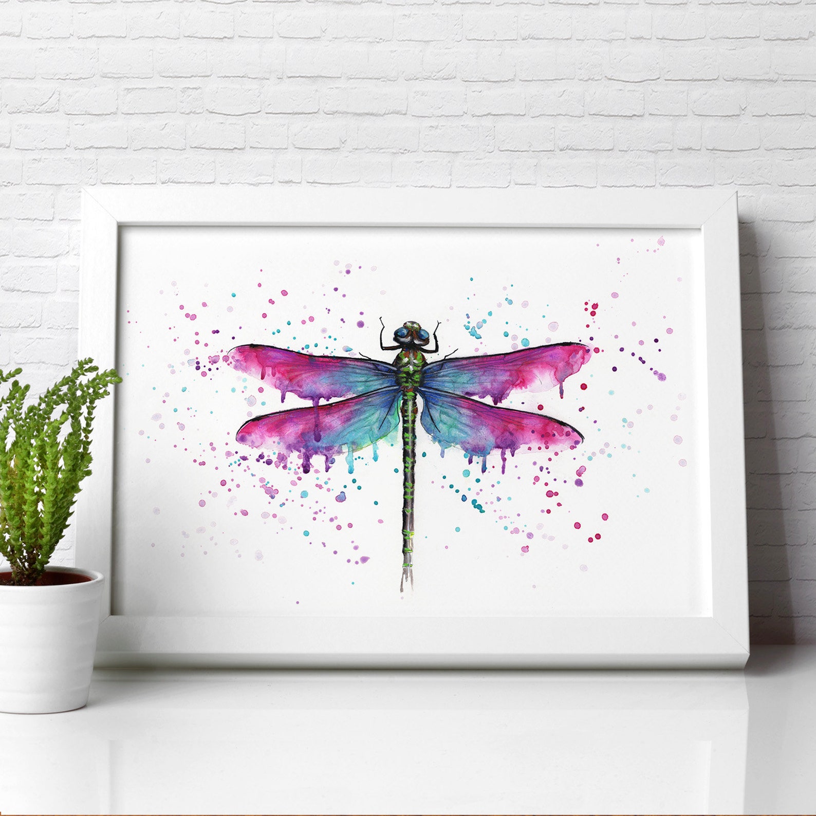 DRAGONFLY Watercolour Painting Illustration Original or Print - Etsy