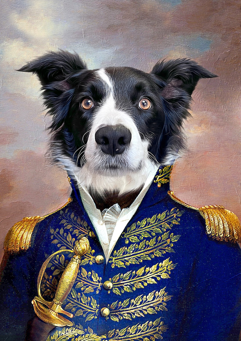 Dog Portrait as Royal Dog Admiral King - Etsy
