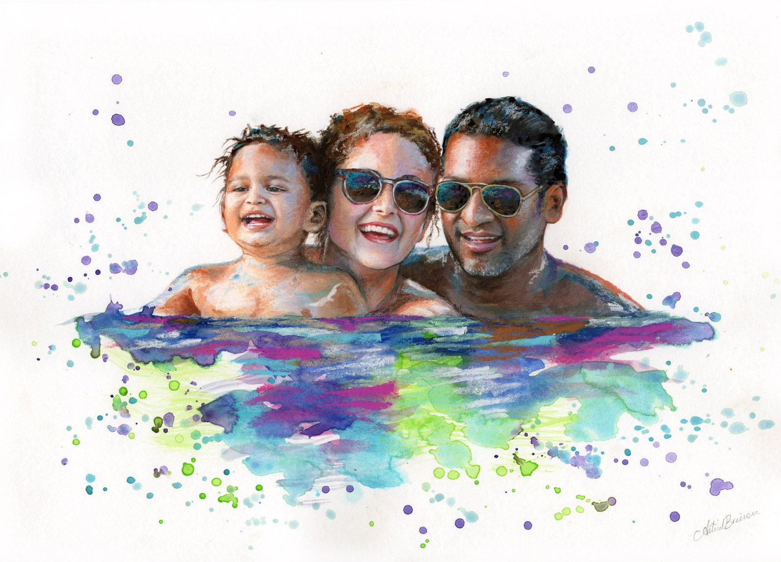 Family Portrait custom family portrait handpainted from | Etsy