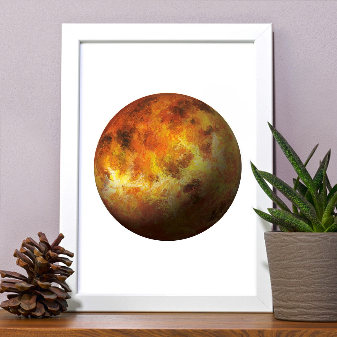 Planet Venus Print Painting Art Print | Etsy