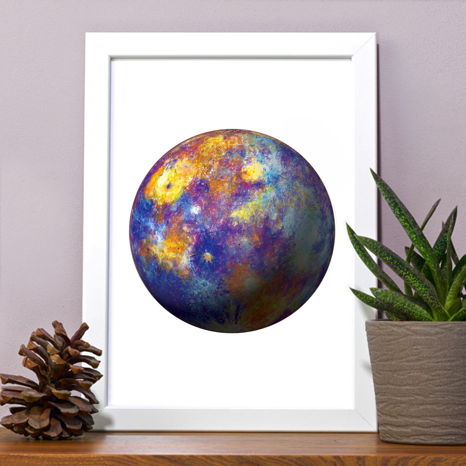 Planet Mercury Print painting art print | Etsy