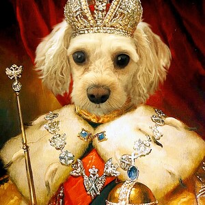 Dog Portrait as Royalty, Royal Portrait General King Queen Admiral ...