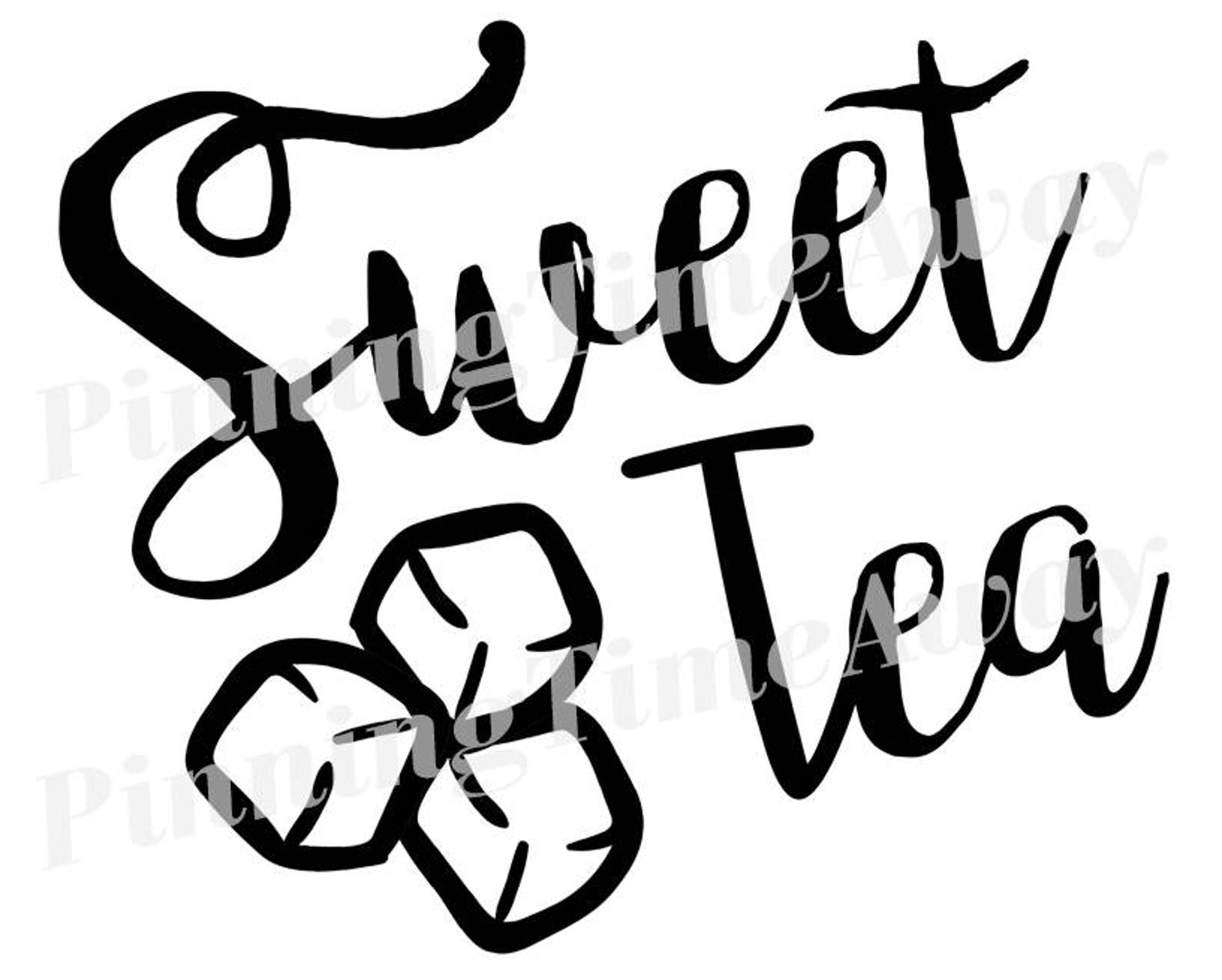 Sweet Tea Pitcher Label .svg for Silhouette Vinyl - Etsy