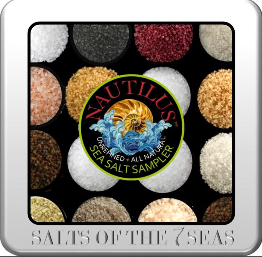 Nautilus Gourmet Sea Salt Sampler in Custom Embossed Tin - Etsy
