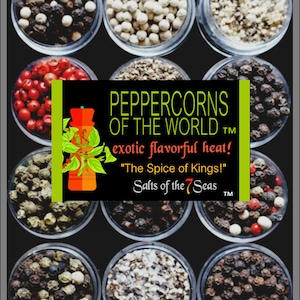 PEPPERCORNS of the WORLD Sampler, 12 Samples of Gourmet All Natural ...