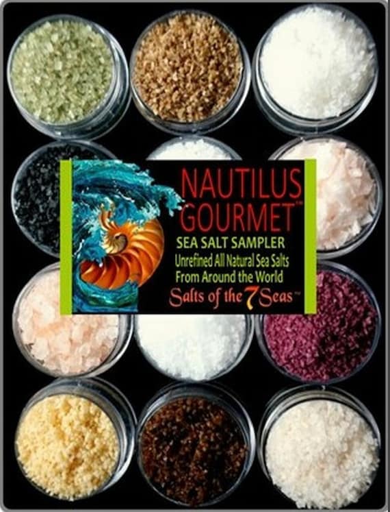 The Nautilus Gourmet Sea Salt Sampler in Clear Plastic Case | Etsy