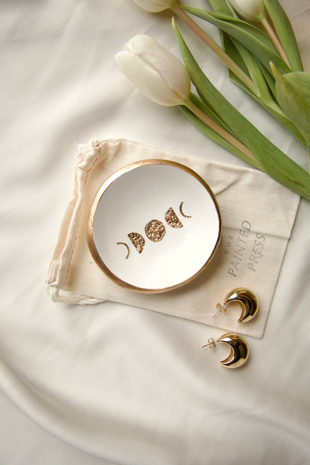 Ring Holder Dish, Moon Phases, the Painted Press Ring Dish, Jewelry ...