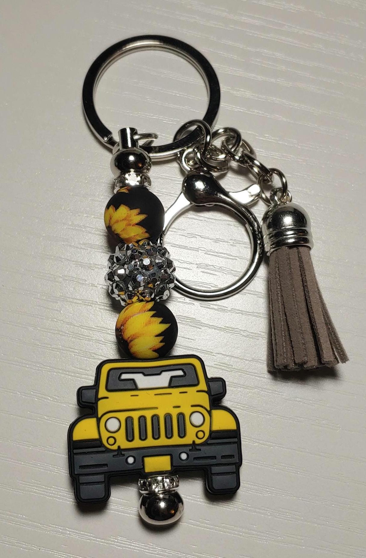 Off Road Vehicle & Sunflower Keychain - Etsy
